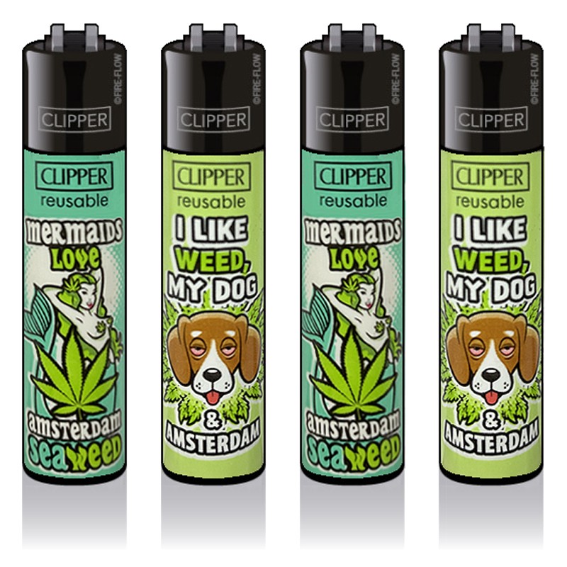 CLIPPER LIGHTERS - AMSTERDAM WEED x48 pcs NL
